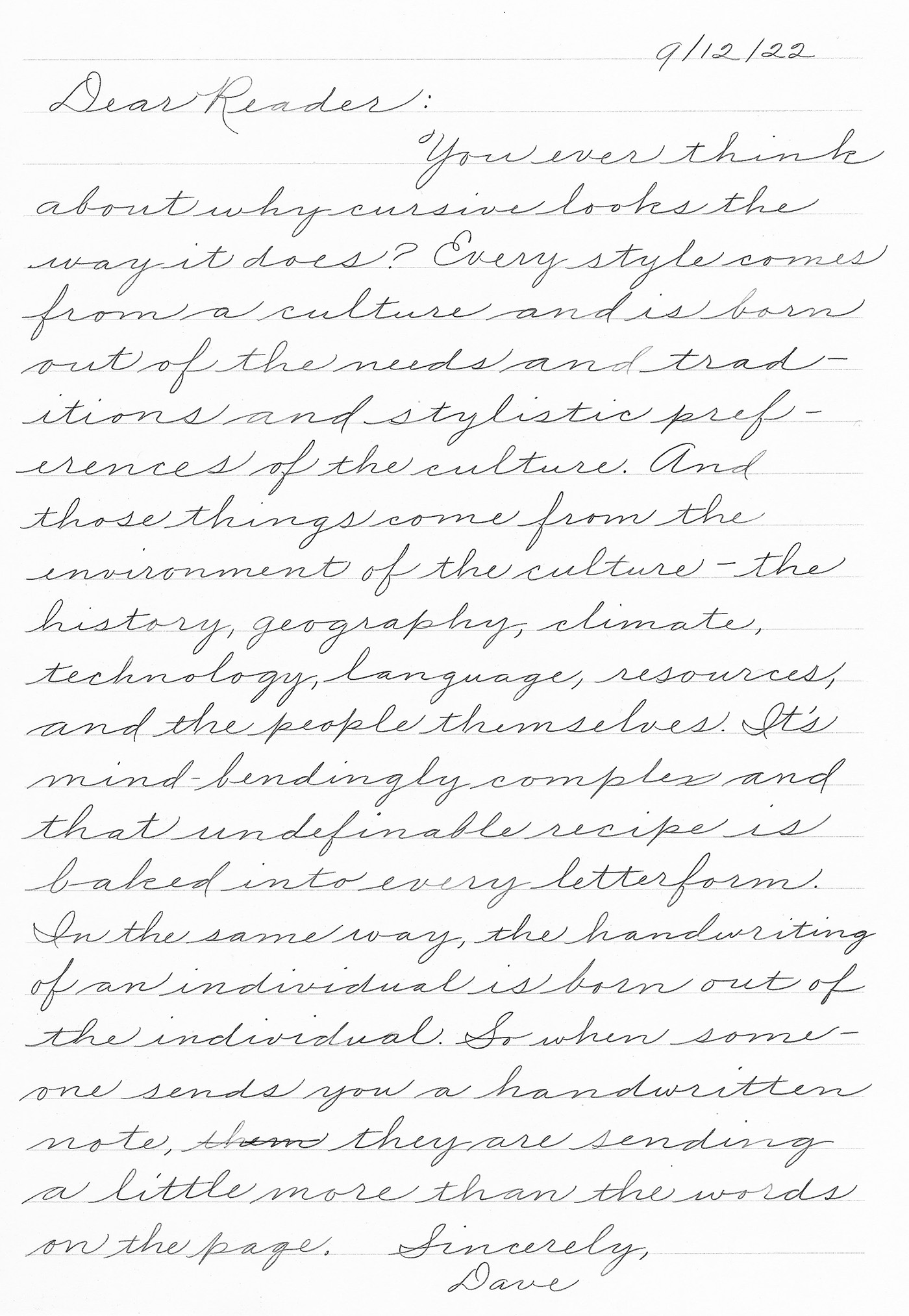 Why Does Cursive Look Like That Consistent Cursive